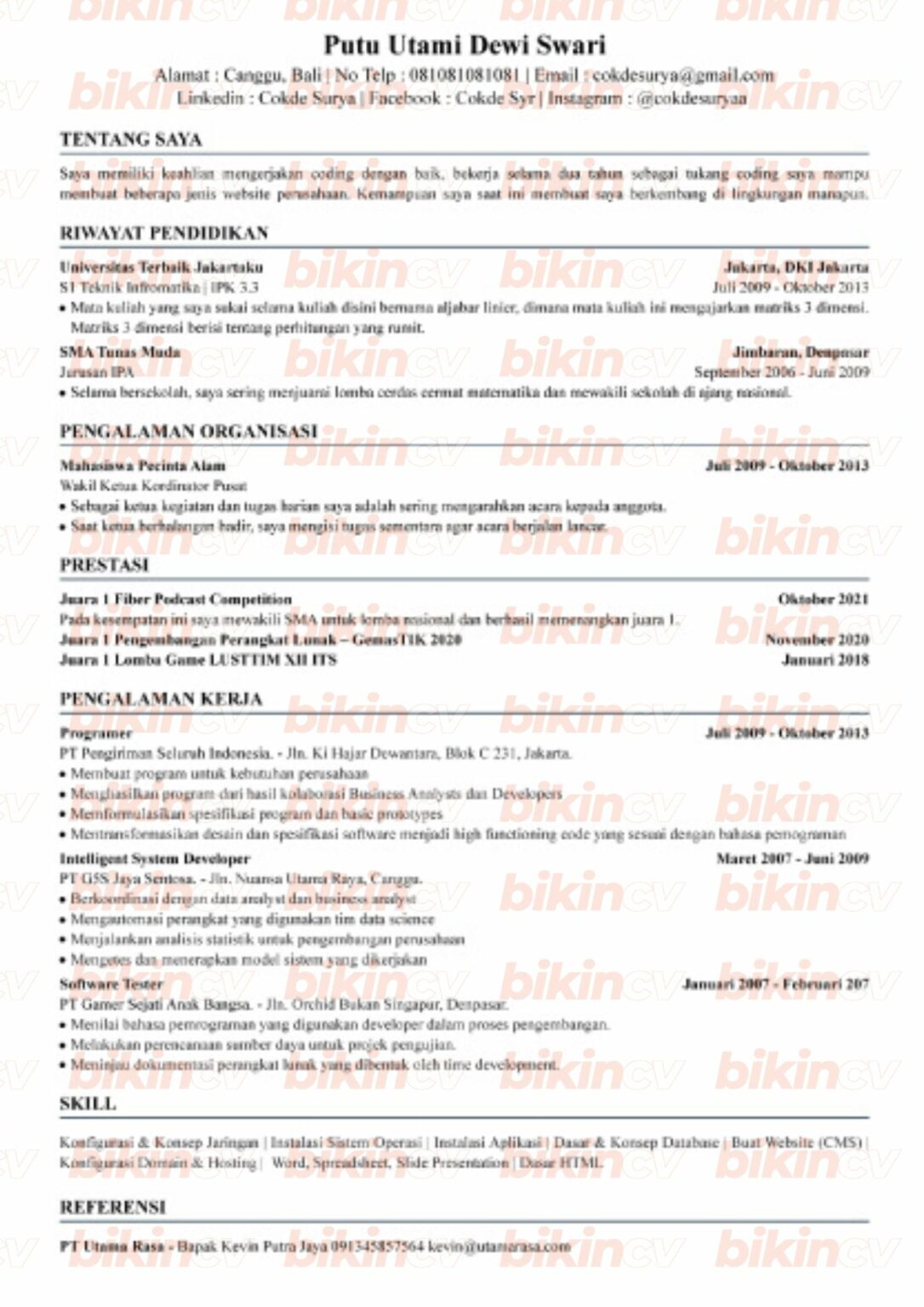 Contoh CV ATS Friendly dan Cara Membuatnya - JKTLiving Blog