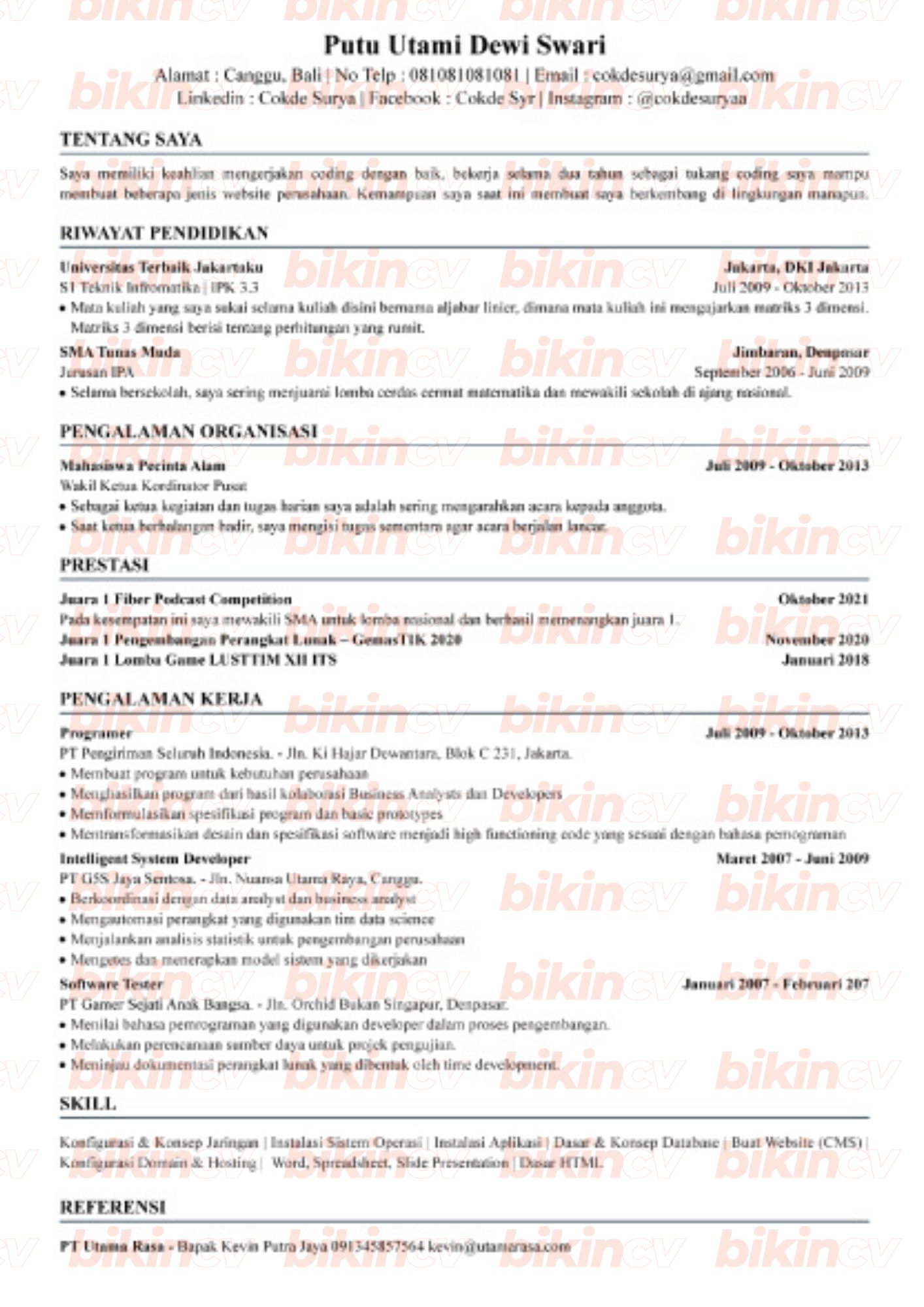 Contoh CV ATS Friendly dan Cara Membuatnya - JKTLiving Blog